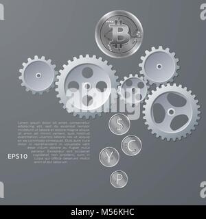 bank card gears online shopping market vector illustration Stock Vector ...