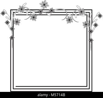 Square background with hand drawn uncolored cooking ingredients and ...