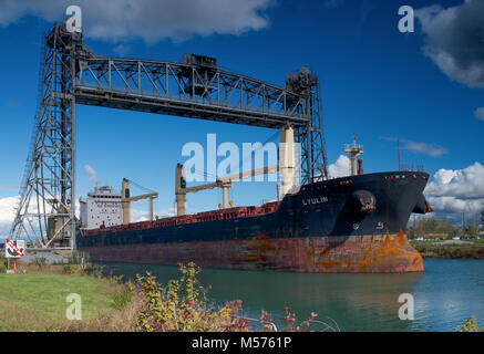 The Lyulin bulk carrier passing through the Welland Canal Stock Photo ...