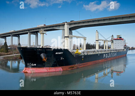 The Polsteam Mamry bulk carrier passing through the Welland Canal Stock ...