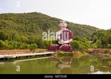 Myanmar, Mon State, Mudon, Win Sein Taw Ya, Reclining Buddha, buddhist ...