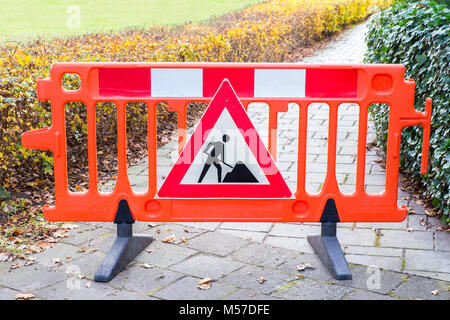 Red traffic warning sign for pedestrians Stock Photo - Alamy