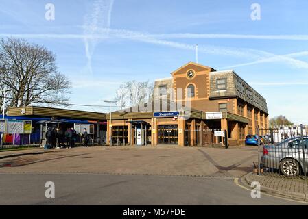 Exterior of Shepperton railway station Shepperton Surrey England UK ...