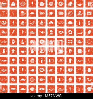 100 calories icons set grunge sapphire Stock Vector Image & Art - Alamy