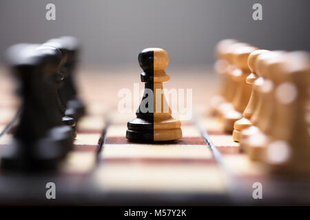 Double Color Pawn Amidst Other Chess Pieces On Board Stock Photo - Alamy