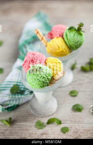 Ice cream vase on grey background Stock Photo - Alamy