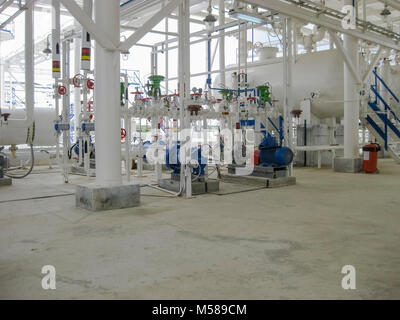 Centrifugal pumps that pump gasoline. Pump refinery. Oil refinery ...