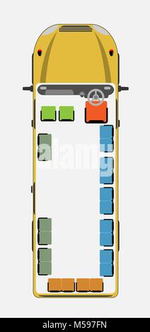 Top View show seat map of School Bus Vector Stock Vector Image & Art ...