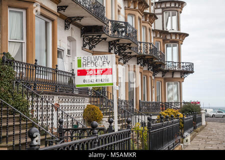 Victorian terraced houses in Saltburn by the sea, North Yorkshire ...