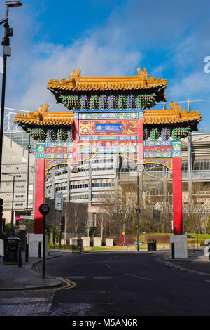 The Chinese Paifang entrance arch at Chinatown, Newcastle upon Tyne ...