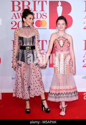Anna Friel and daughter Gracie Friel attending the Brit Awards at the ...