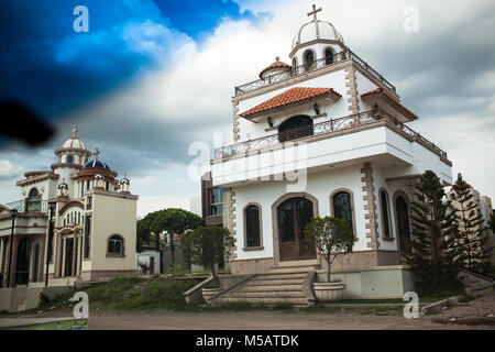 A view of Jardines Del Humaya, which hosts large mausoleums for the ...