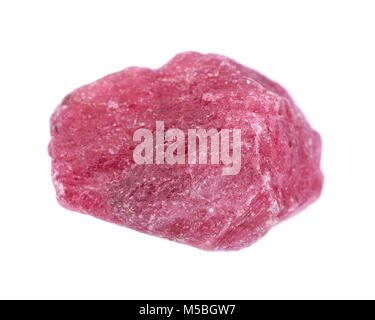Rough gemmy red Rhodonite from Brazil isolated on white background ...