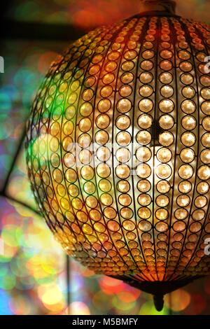 background of crystal chandelier with many glass crystals of diamonds ...