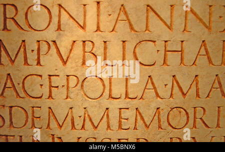 Ancient Roman text engraved in marble Stock Photo - Alamy