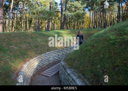 Preserved trenches at the Canadian World War One Memorial, Vimy Ridge ...