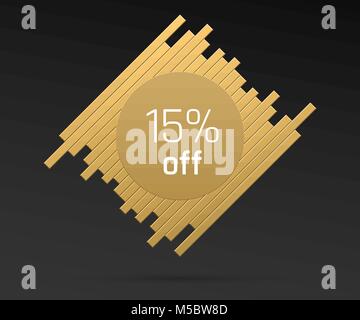 15 percent Off. Discount creative composition with water drops. Fresh ...