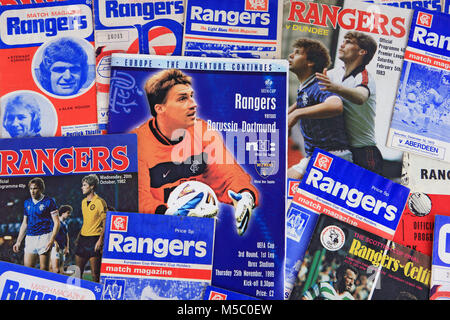 Old Scottish football programmes from the 1950's to the 1970's Stock ...