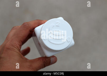 Medicine bottle with safety cap Stock Photo - Alamy