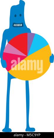 Man holding pie chart vector icon isolated Stock Vector Image & Art - Alamy