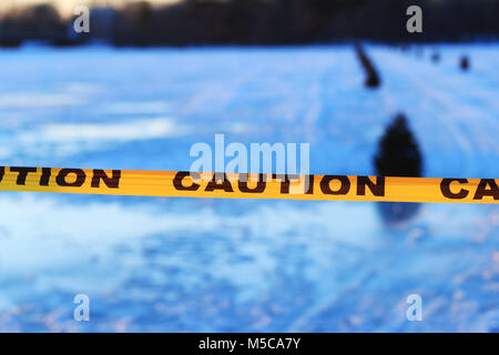 A yellow snow public safety signage with the Snowpark Rules Stock Photo ...