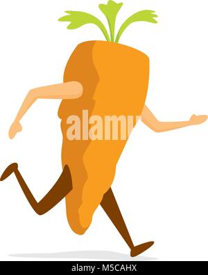 Running carrot, illustration, vector on white background Stock Vector ...