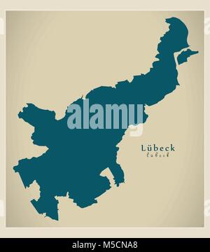Luebeck city map Germany DE labelled black illustration Stock Vector ...