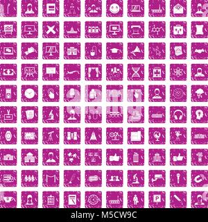 100 conference icons set grunge purple Stock Vector Image & Art - Alamy