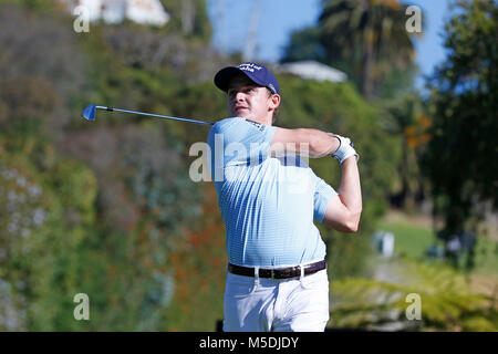 Bud Cauley hits his tee shot on the 15th hole during the first round of ...