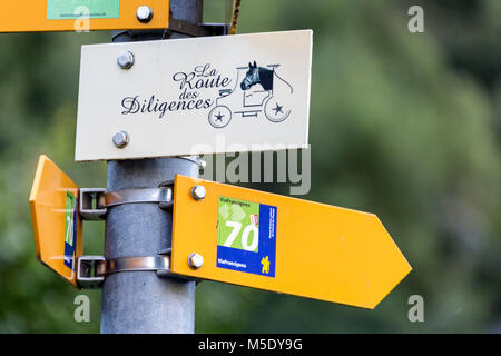 Signposts, Hiking, walk, Yellow, footpath Stock Photo - Alamy
