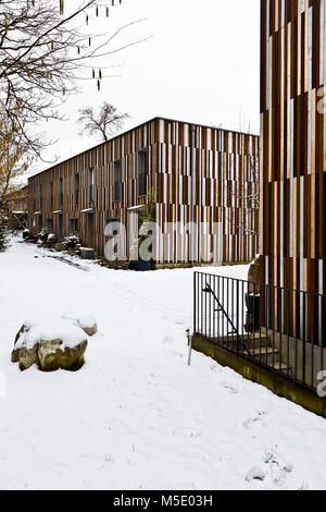 House, building, living, architecture, moulder, winter, snow, flat roof ...