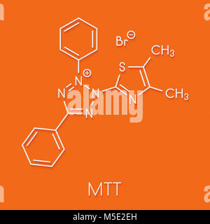MTT yellow tetrazole dye molecule. Used in MTT assay, used to measure ...