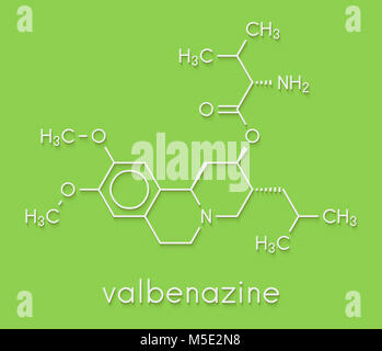 Valbenazine tardive dyskinesia drug molecule. 3D rendering. Atoms are ...