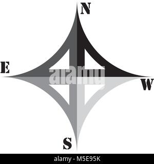 Cardinal Points Indicator black to gray elements Stock Vector Image ...