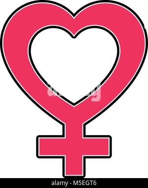 Heart shaped female gender symbol Stock Vector Image & Art - Alamy