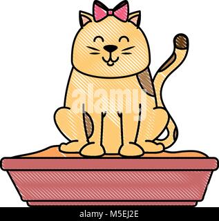 cute cat mascot with sand box Stock Vector Image & Art - Alamy