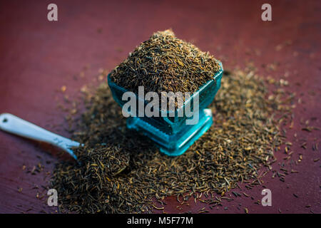 Close up of raw shah zeera or shah jeera,Carum carvi,caraway seeds in a ...