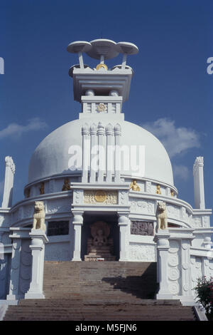 An exterior view of Shanti Stupa of Dhauligiri in Dhauli, India on a ...
