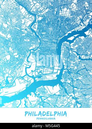 Vector map of Philadelphia. Street map poster illustration ...