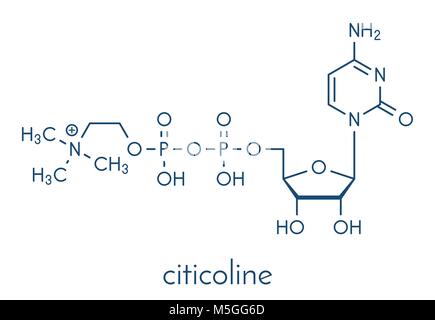 Citicoline (CDP-choline) molecule. Skeletal formula Stock Vector Image ...