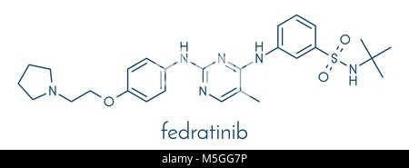 Fedratinib cancer drug molecule. Skeletal formula Stock Vector Image ...