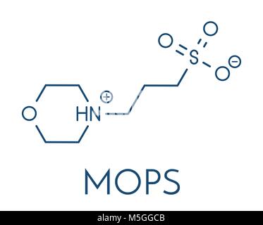 MOPS buffering agent molecule. Skeletal formula Stock Vector Image ...