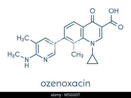 Ozenoxacin antibiotic drug molecule, used in treatment of impetigo ...