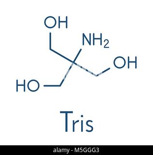 Tris buffering agent molecule. Also known as tromethamine. Skeletal ...