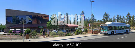 A Tusayan shuttle bus in Grand Canyon National Park provides ...