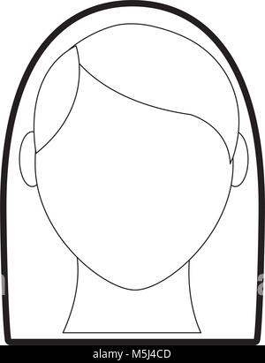 outline avatar woman faceless with hairstyle design vector illustration ...