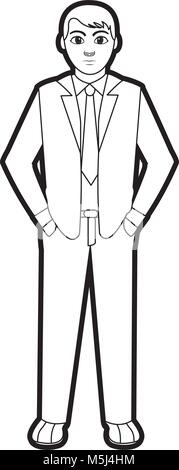 outline man with elegant shirt and pant style vector illustration Stock ...