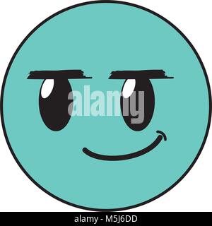 line color rogue emoji face expression with arms Stock Vector Image ...