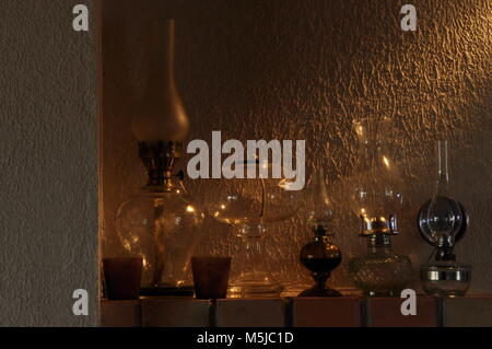 Oil lamps. Ornament on the mantelpiece. Light source. The Middle Ages ...