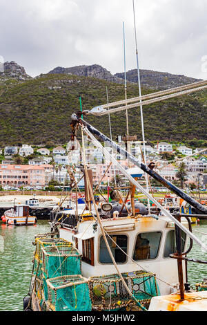 Crayfish Crab boat floating in Kalk Bay Harbour Stock Photo - Alamy